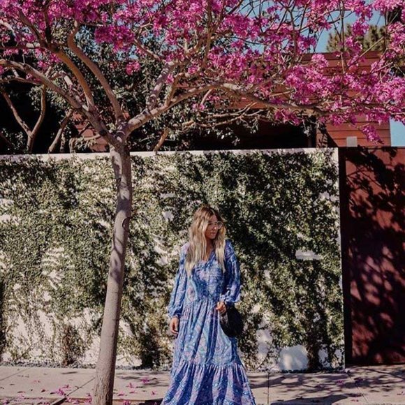 Dresses | Boho Chic Gypsy Floral Print Maxi Dress | Poshmark